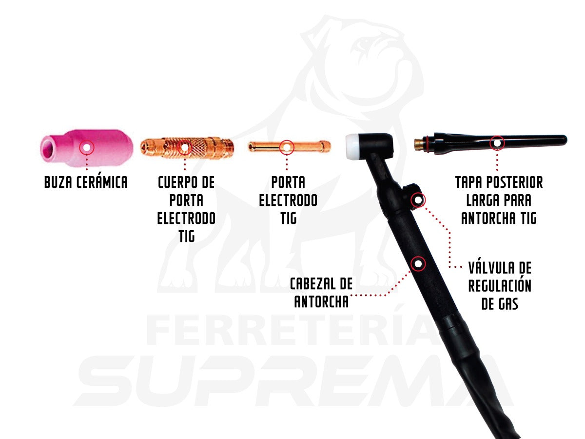 Antorcha TIG 17-V Marca Tecraft Industry Ferretería Suprema Cali ...